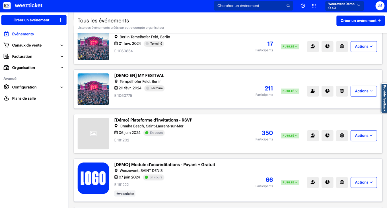 Créer un événement